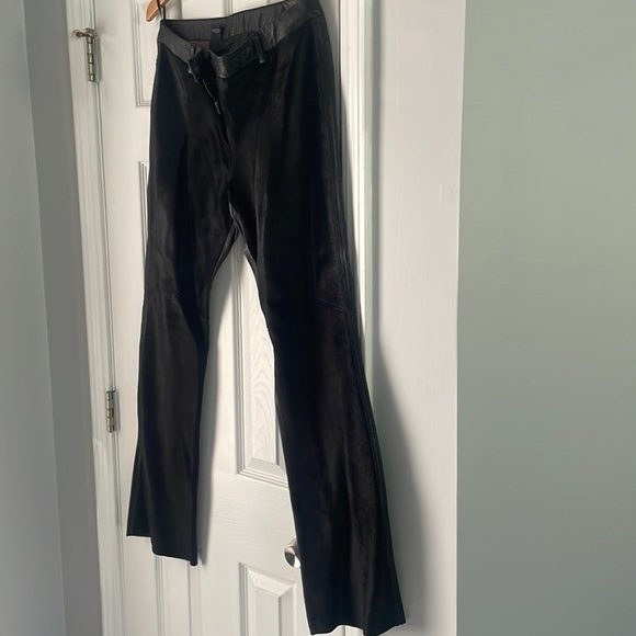 Brandon Thomas | Pants & Jumpsuits | Brandon Thomas Black Leather Pony ...